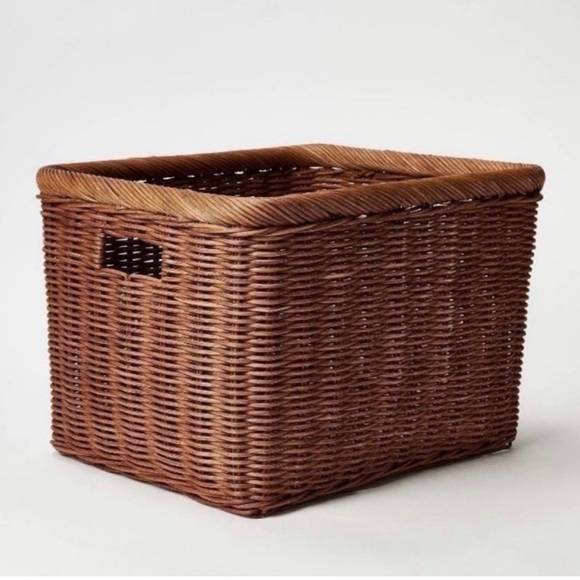 Threshold Studio McGee | Accents | Vintage French Cube Rattan Basket Threshold Designed With ...
